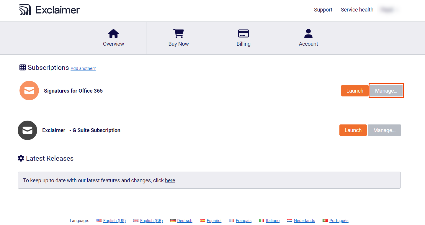 How to locate your subscription ID in the Exclaimer Portal – Exclaimer Cloud Knowledge Base